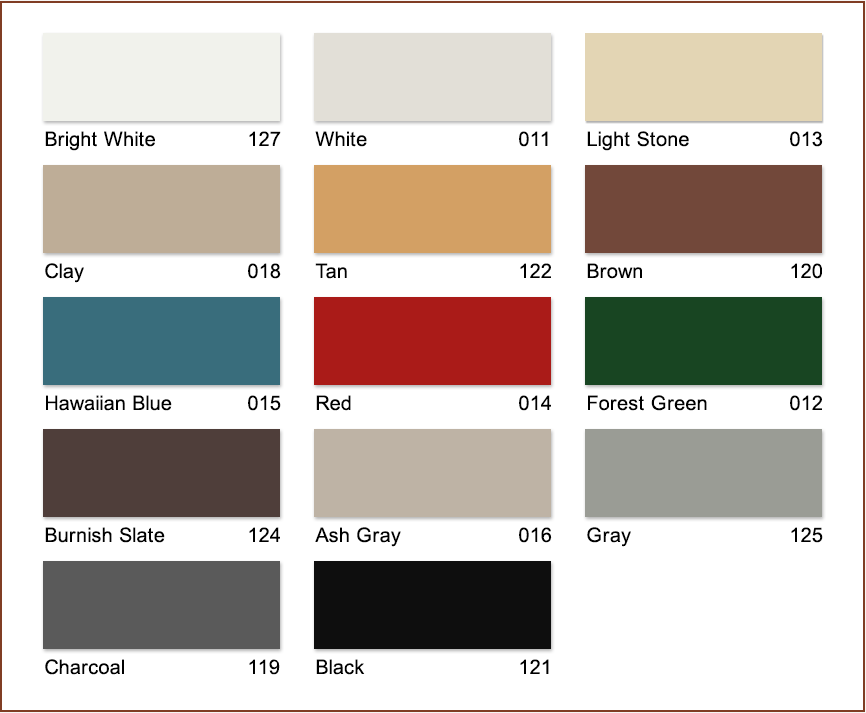 Metal Color Choices Bi Rite Buildings